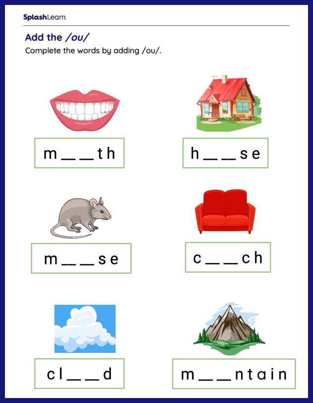 Diphthongs Worksheets Free Printable SplashLearn Diphthongs Worksheets Free Printable SplashLearn