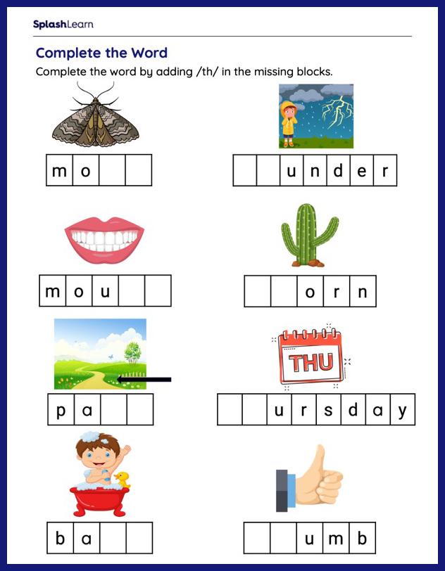 Consonant Digraphs Worksheets For Kindergarteners Online SplashLearn Consonant Digraphs Worksheets For Kindergarteners Online SplashLearn