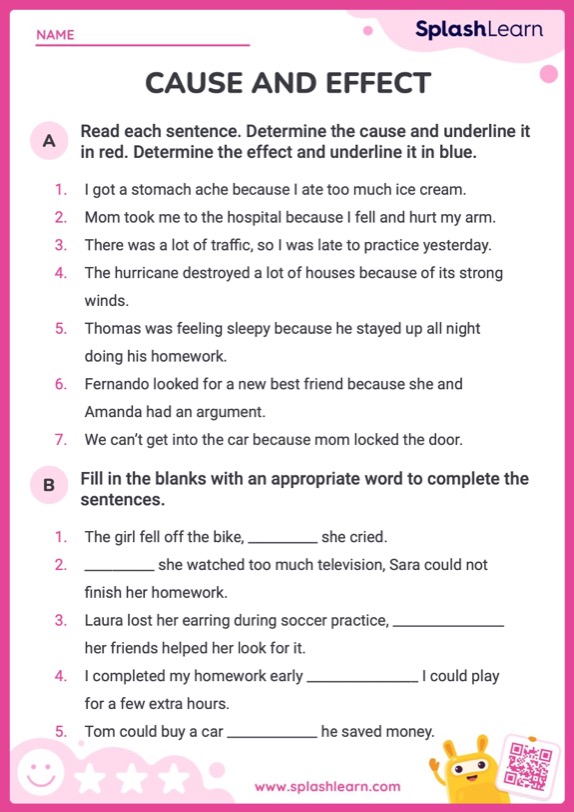 Cause And Effect Worksheets Free Printable SplashLearn Cause And Effect Worksheets Free Printable SplashLearn