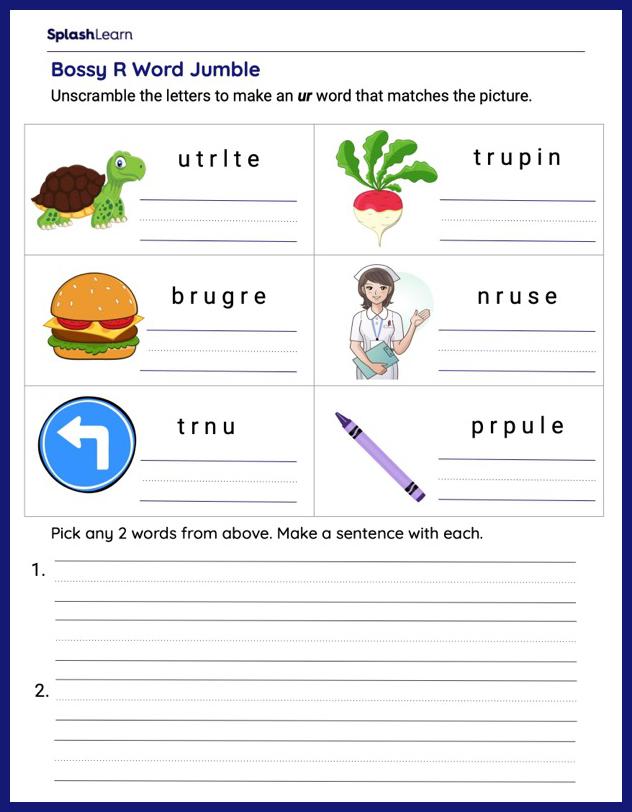 Words With UR ELA Learning Resources