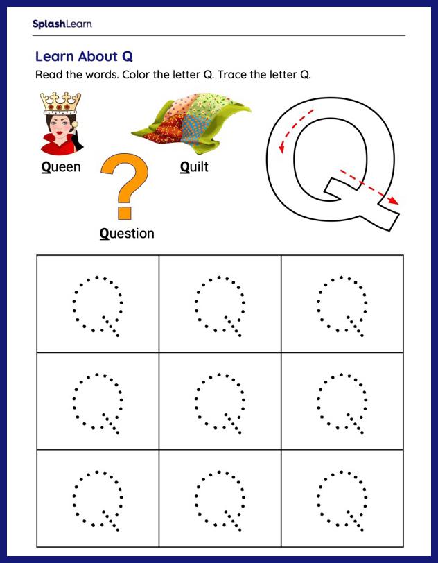 Worksheet For Letter Q Worksheets For Kindergarten