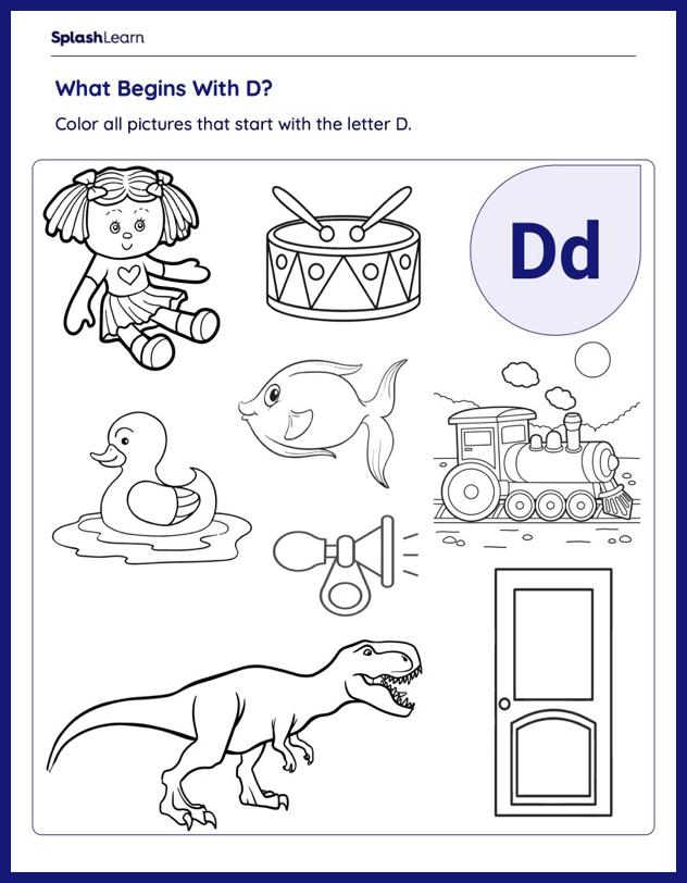 Letter D Sound Worksheets Tree Valley Academy Free Beginning Sounds 