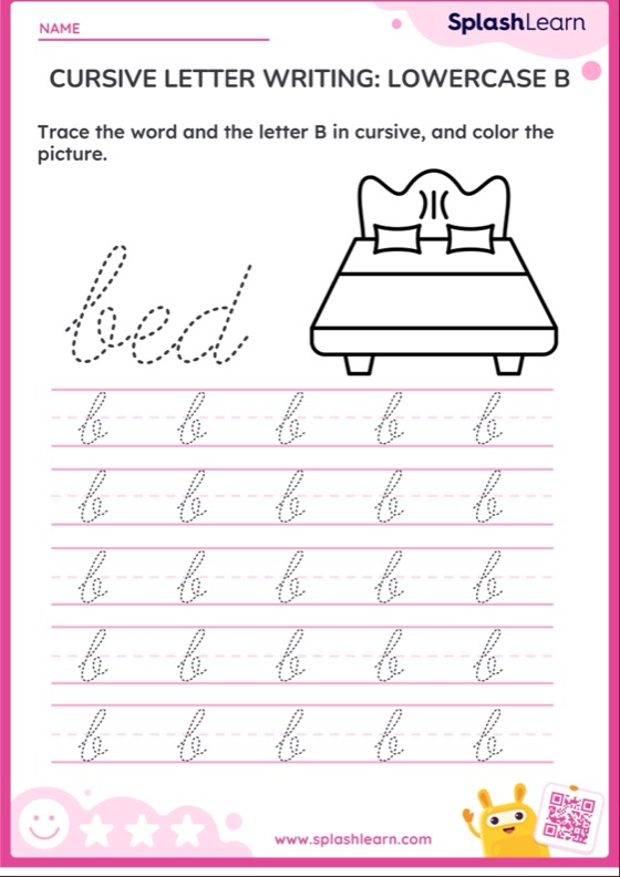 Cursive Writing Worksheets Letter B Infoupdate