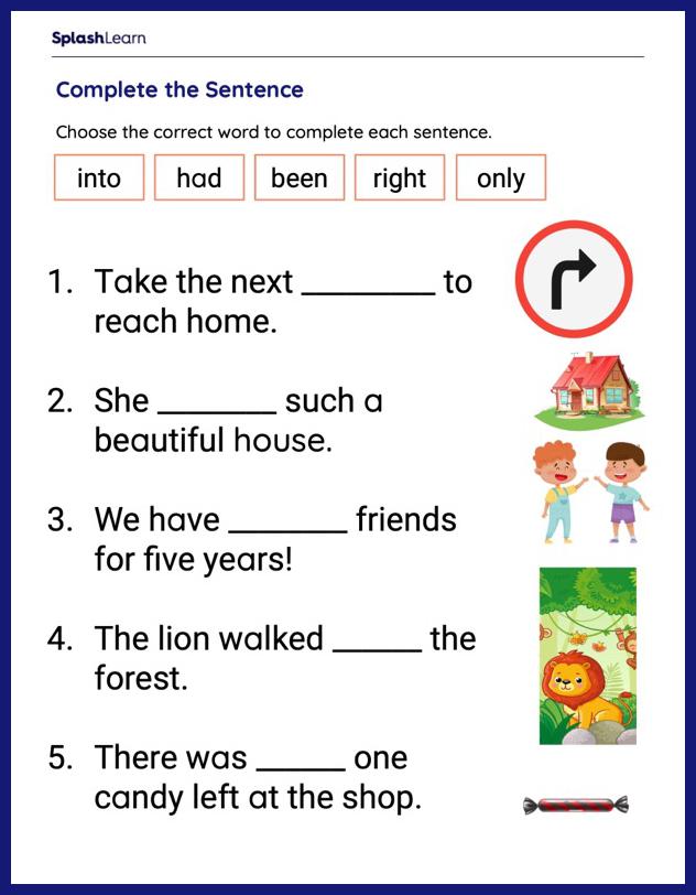 Fill In The Blank Revision 14 ELA Worksheets SplashLearn