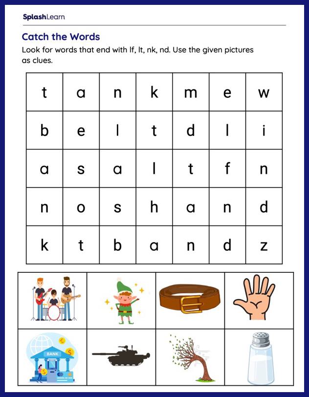Ending Consonant Blends Worksheets For 1st Graders Online SplashLearn Ending Consonant Blends Worksheets For 1st Graders Online SplashLearn