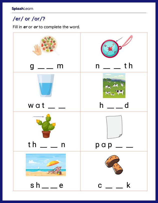 Bossy R Worksheets For Kids Online SplashLearn