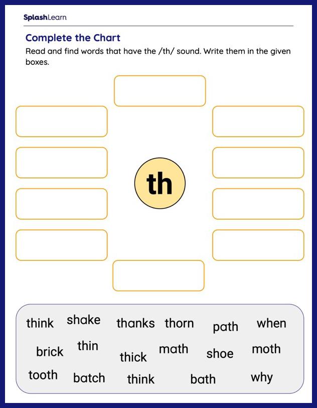 Th Word Worksheets Th Word Worksheets