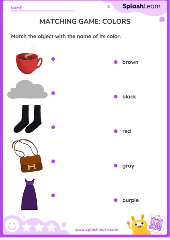 Matching Game Colors Worksheet ELA Worksheets SplashLearn Matching Game Colors Worksheet ELA Worksheets SplashLearn