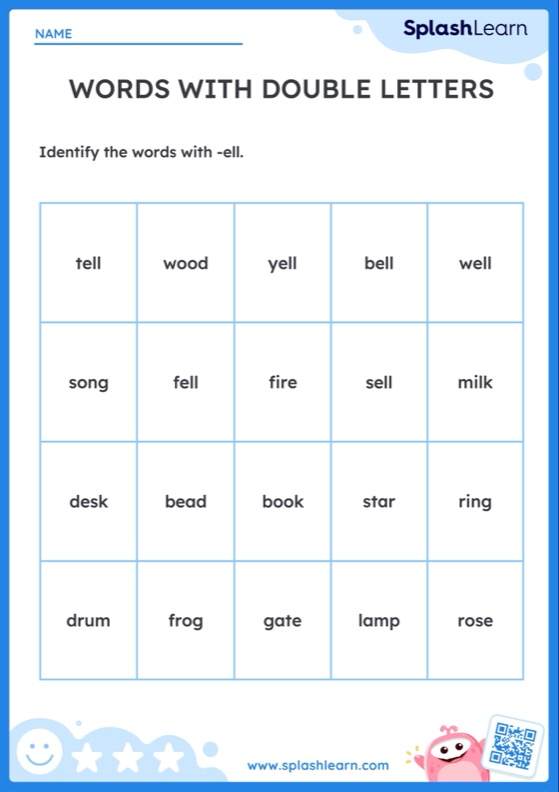 Double Consonants Worksheets For Kids Online SplashLearn