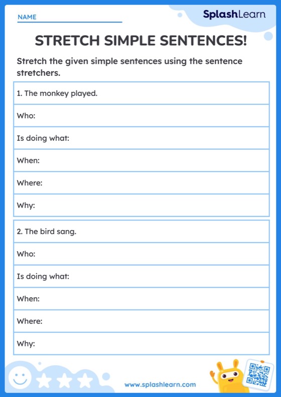 Writing Sentences Worksheets Free Printable SplashLearn