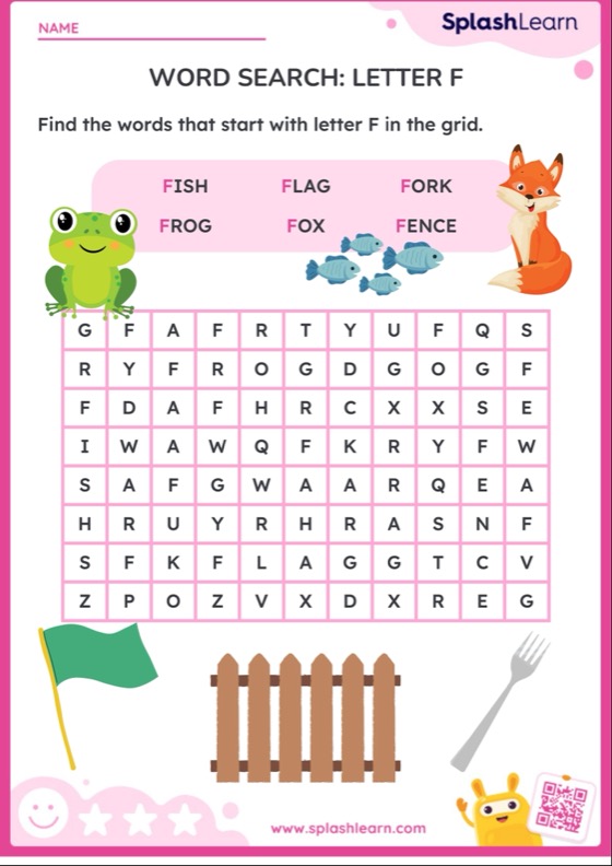 Word Search Letter F Printable ELA Worksheet Word Search Letter F Printable ELA Worksheet