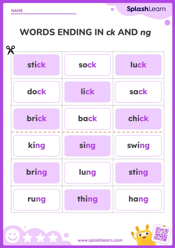 Words Ending In Ck And Ng ELA Worksheets SplashLearn Words Ending In Ck And Ng ELA Worksheets SplashLearn