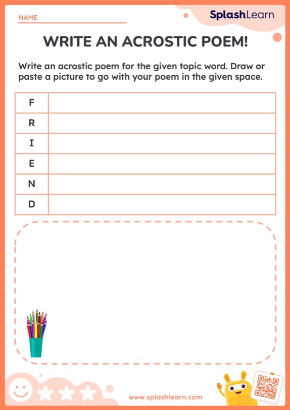 Write An Acrostic Poem ELA Worksheets SplashLearn 42 OFF