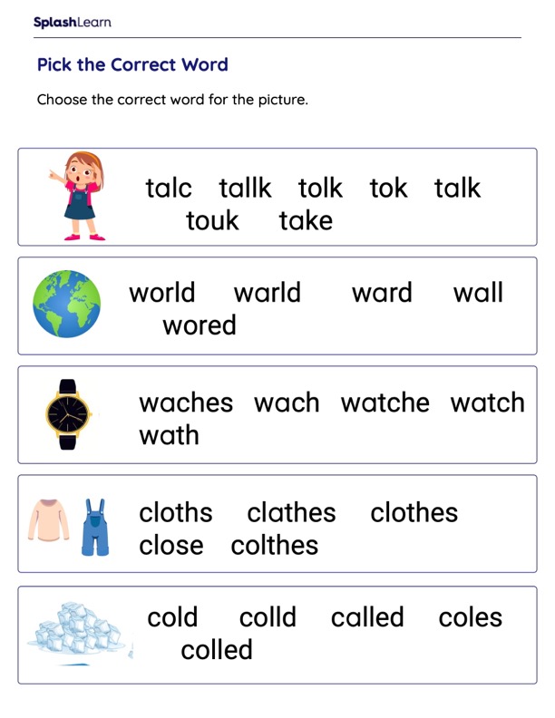 Correcting Spelling Worksheets