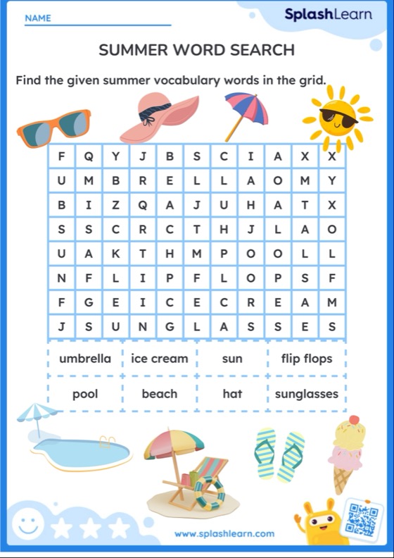 Summer Word Search Worksheet Summer Word Search Worksheet