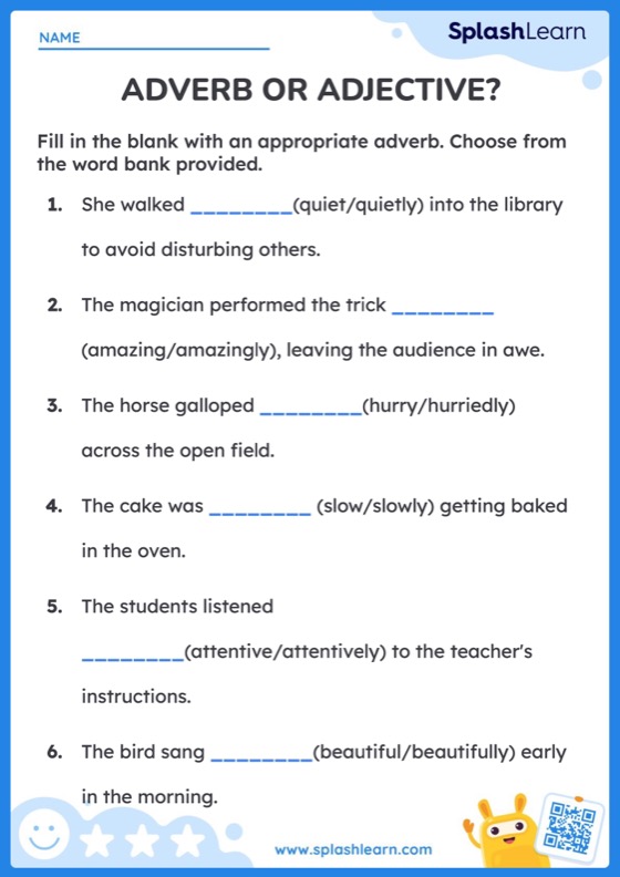Use Adverb Or Adjective Worksheet Use Adverb Or Adjective Worksheet