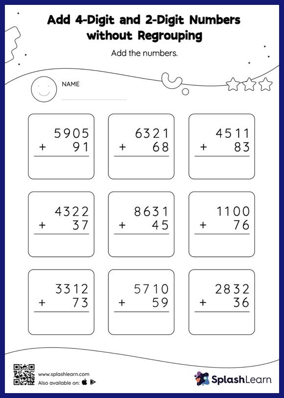 Grade 2 Math Worksheet Add 2 Digit Numbers In Columns No Regrouping K5 
