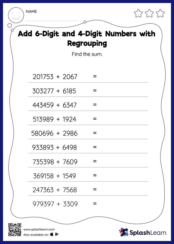 Multi digit Addition Worksheets For Kids Online SplashLearn
