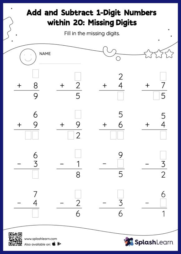 Subtract 1 Digit Numbers From Teen Numbers Vertical Subtraction Math 