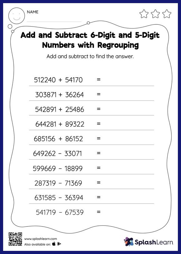 Add 6 Digit And 4 Digit Numbers Without Regrouping Vertical Addition Add 6 Digit And 4 Digit Numbers Without Regrouping Vertical Addition