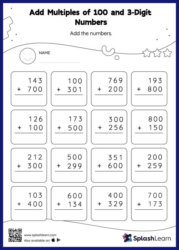 Addition Worksheets For 3rd Graders Online SplashLearn