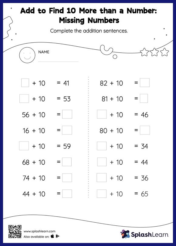 Add Within 100 Without Regrouping Worksheets For Kids Online SplashLearn