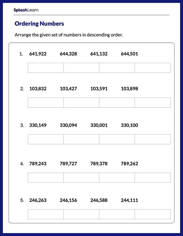 Ascending And Descending Order To 200 Worksheet Ascending And Descending Order Online 
