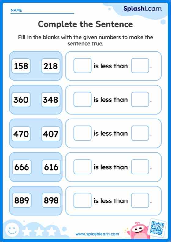 Comparing Numbers Free Activities Learning Resources