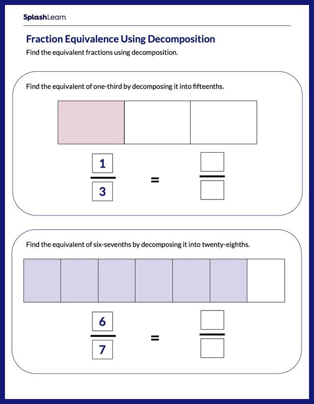 Equivalent Fractions Using Models Worksheets For Kids Online