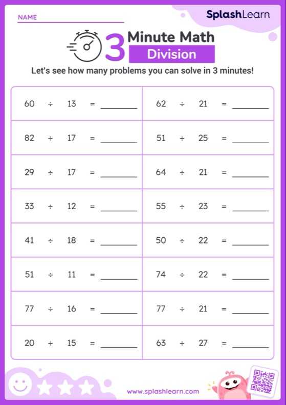 Divide 2 Digit Numbers By 2 Digit Numbers With Remainder Horizontal