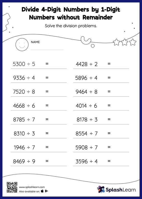 Multi digit Division Worksheets For Kids Online SplashLearn Page 2