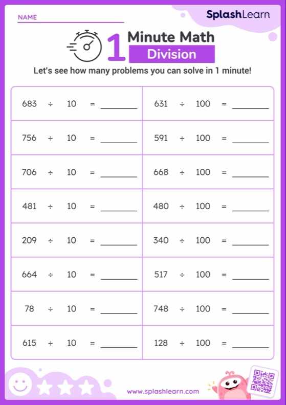 Divide Whole Numbers By 10 Or 100 Horizontal Timed Practice Divide Whole Numbers By 10 Or 100 Horizontal Timed Practice