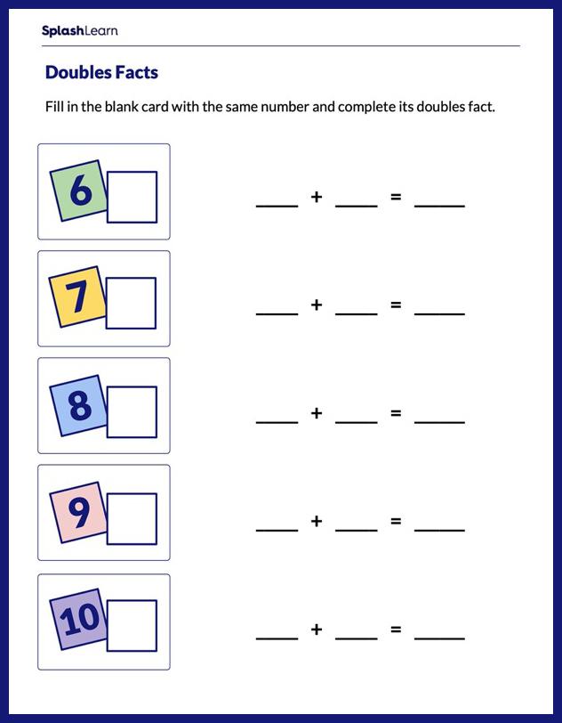 Doubles And Near Doubles Strategy To Add Worksheets For 2nd Graders