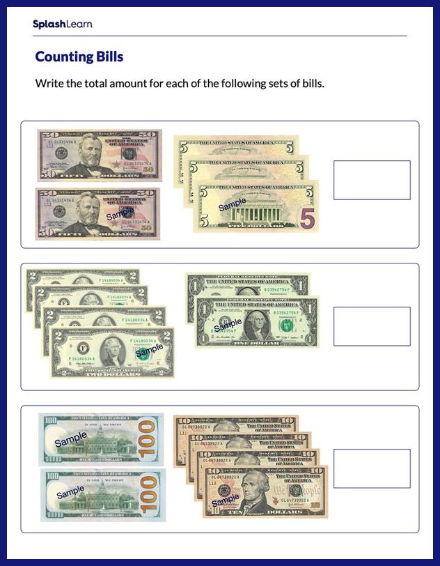 Money Worksheets For 3rd Graders Online SplashLearn