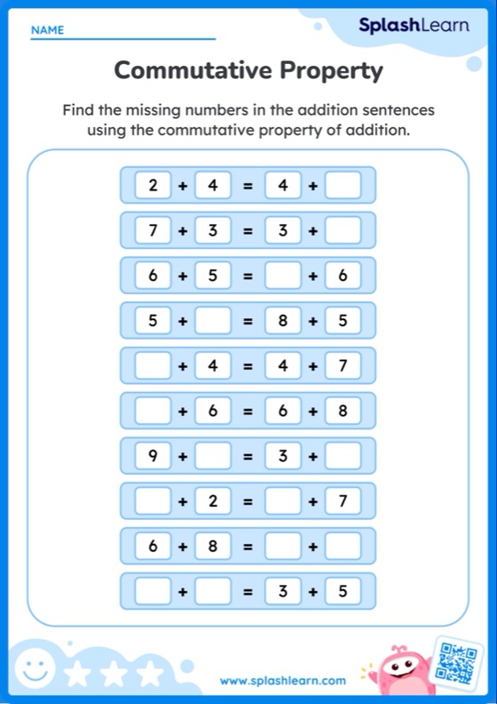 Addition Properties Worksheets Free Printable SplashLearn Addition Properties Worksheets Free Printable SplashLearn
