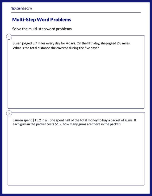 Mixed Decimals Word Problems For Grade 5 K5 Learning Decimal Word 