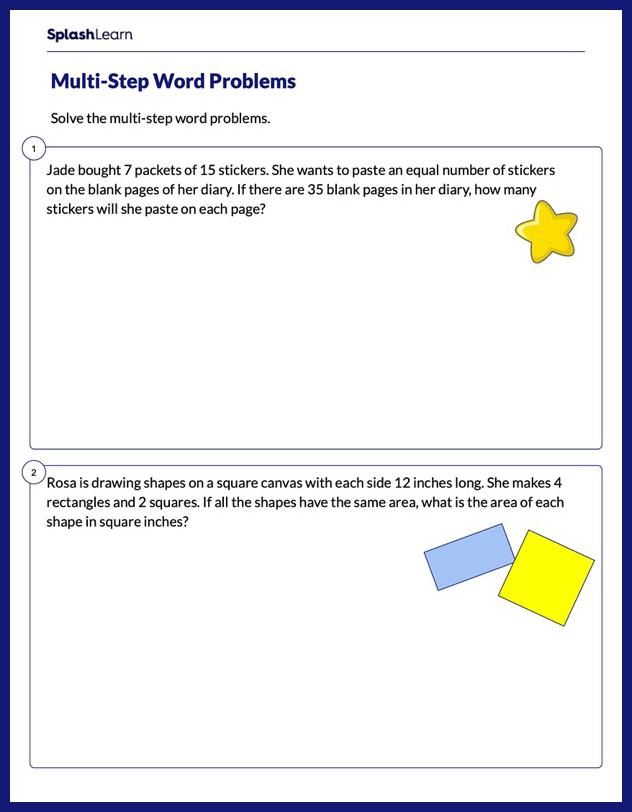 Multi Step Division Word Problem Math Worksheets SplashLearn