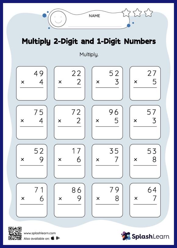 Adding Multiple 2 Digit Numbers Worksheet Printable Templates