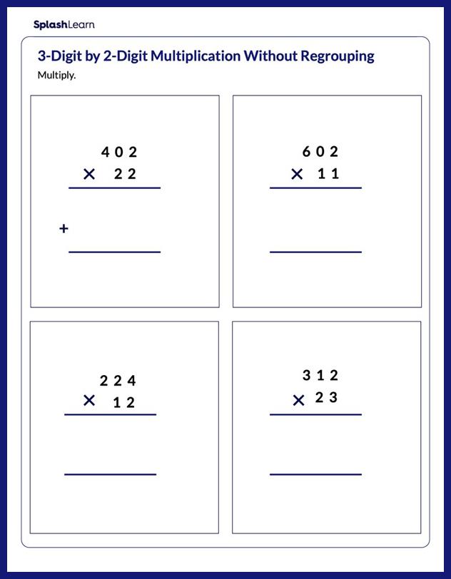 Grade 4 Math Worksheet Multiply In Columns 3 By 3 Digit Numbers K5 