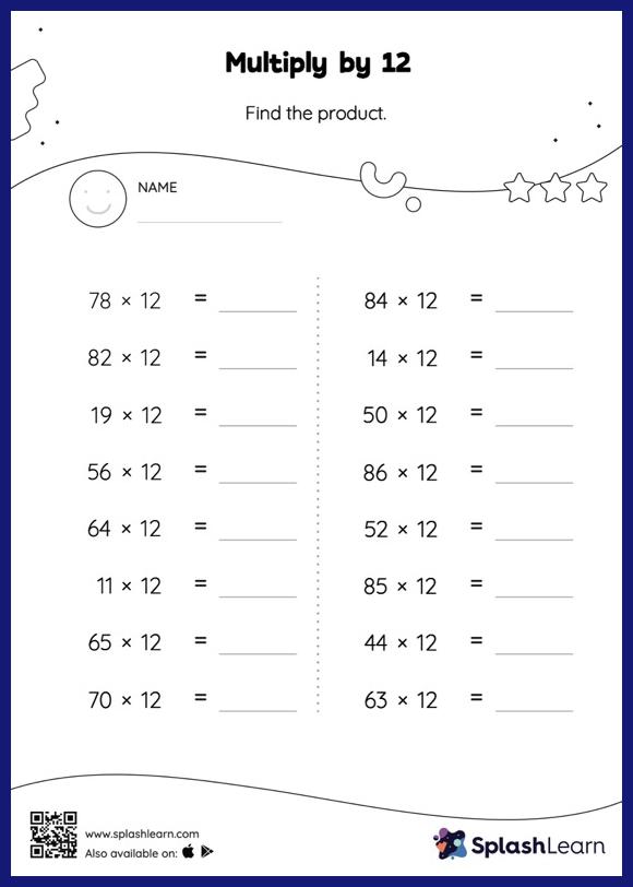 Multi digit Multiplication Worksheets For 5th Graders Online SplashLearn