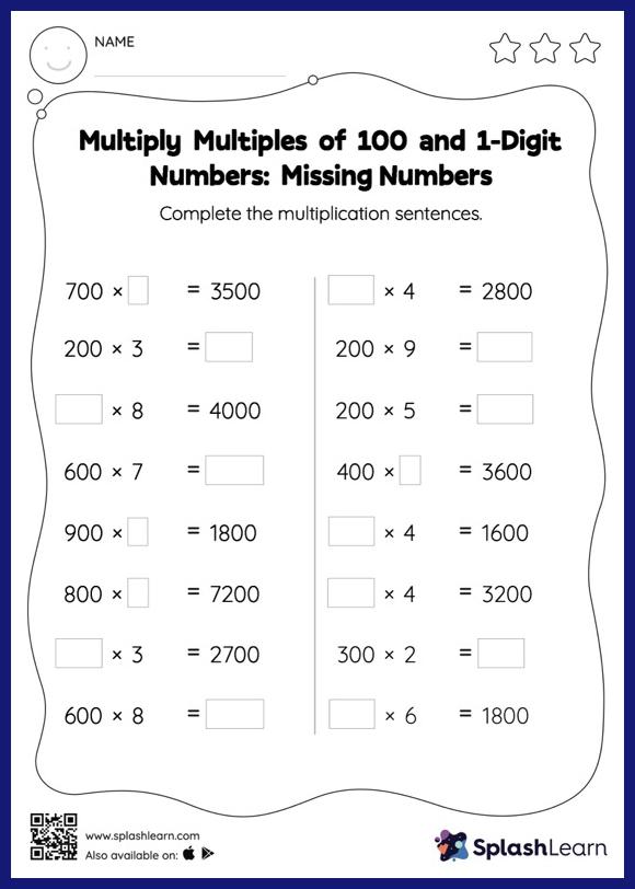 Multiply 3 Digit Multiples Of 10 With 1 Digit Numbers Vertical 