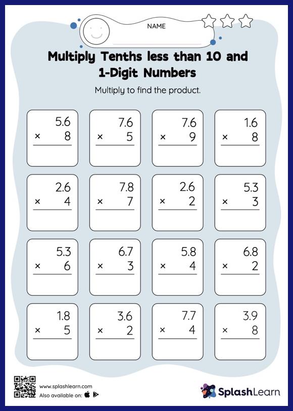 Multiply Decimals By Whole Numbers Worksheets For Kids Online SplashLearn