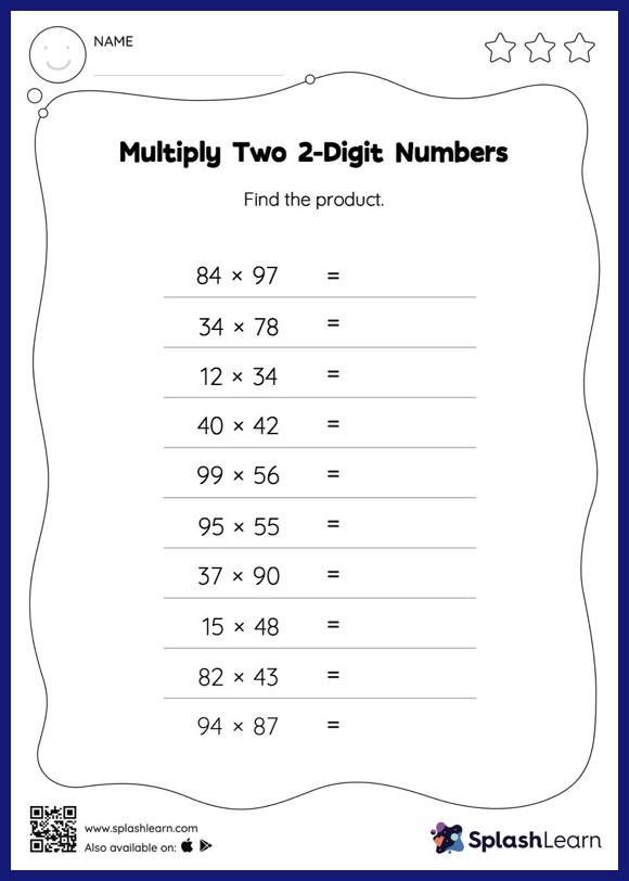 Multi digit Multiplication Worksheets For 5th Graders Online SplashLearn