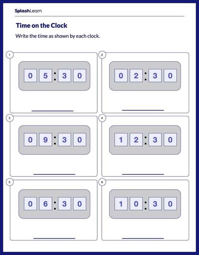 Time In Half Hours Worksheets For Kids Online