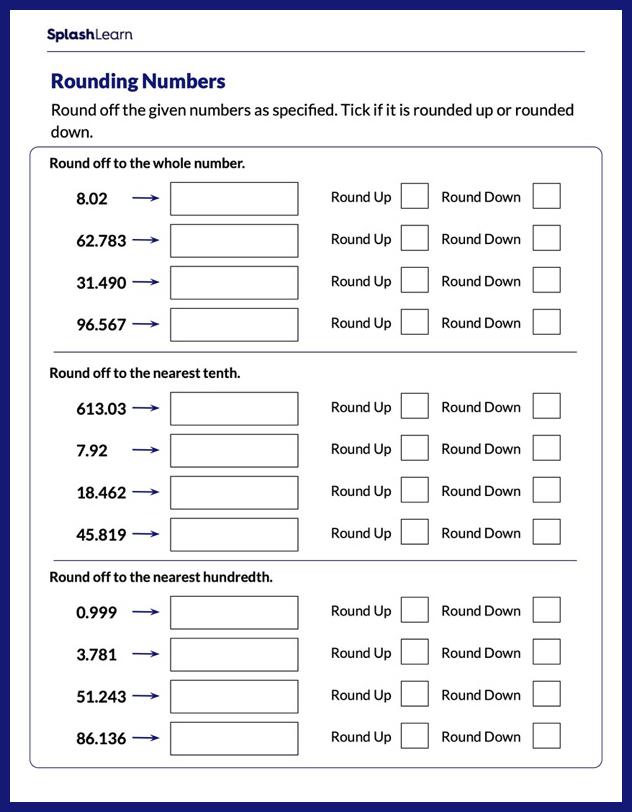 Rounding Decimal Places Rounding Numbers To 2dp Rounding Various Decimals To Various Decimal 