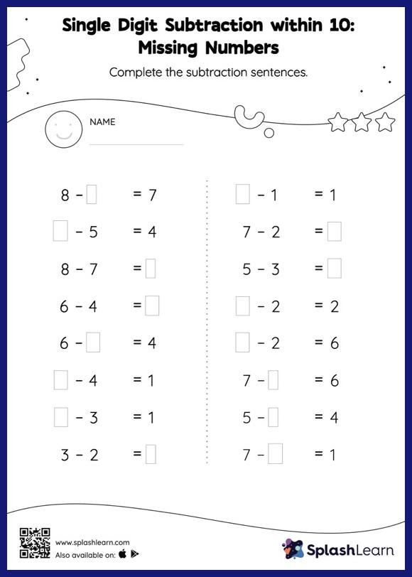 Subtraction Fluency Within 10 Activities Resources For Kindergarten