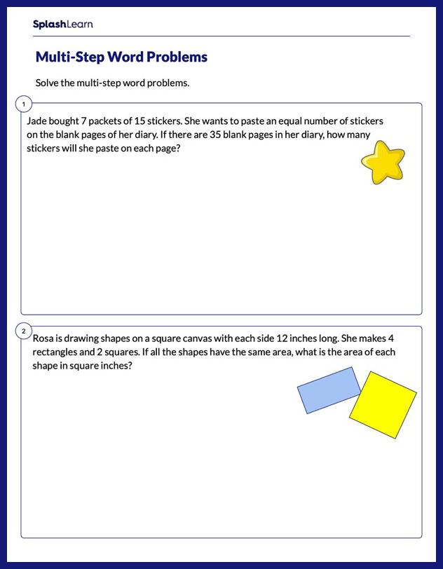 Word Problems Worksheets For 5th Graders Online SplashLearn