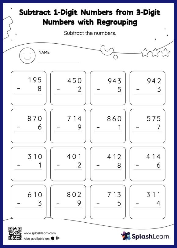 Add And Subtract 3 Digit And 2 Digit Numbers With Regrouping Vertical