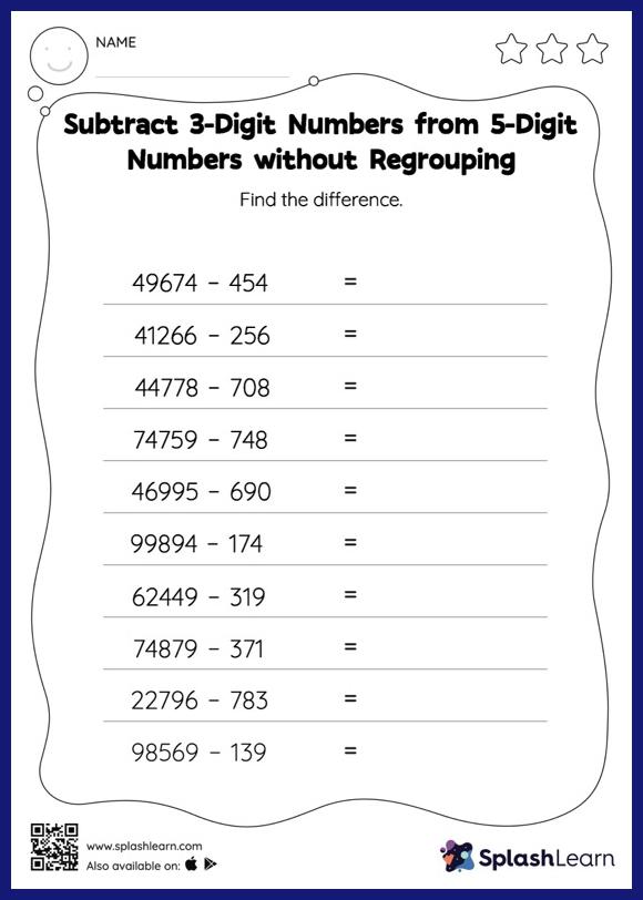 Add And Subtract Two 5 Digit Numbers With Regrouping Vertical Addition 