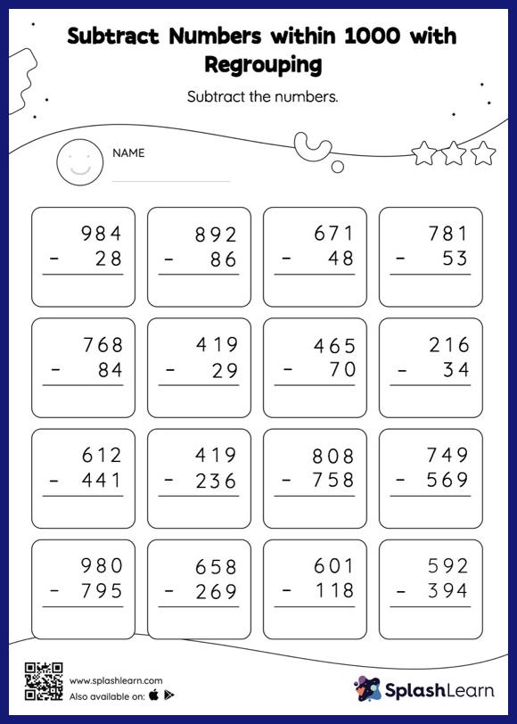 Two Digit Subtraction Without Regrouping Worksheets F20